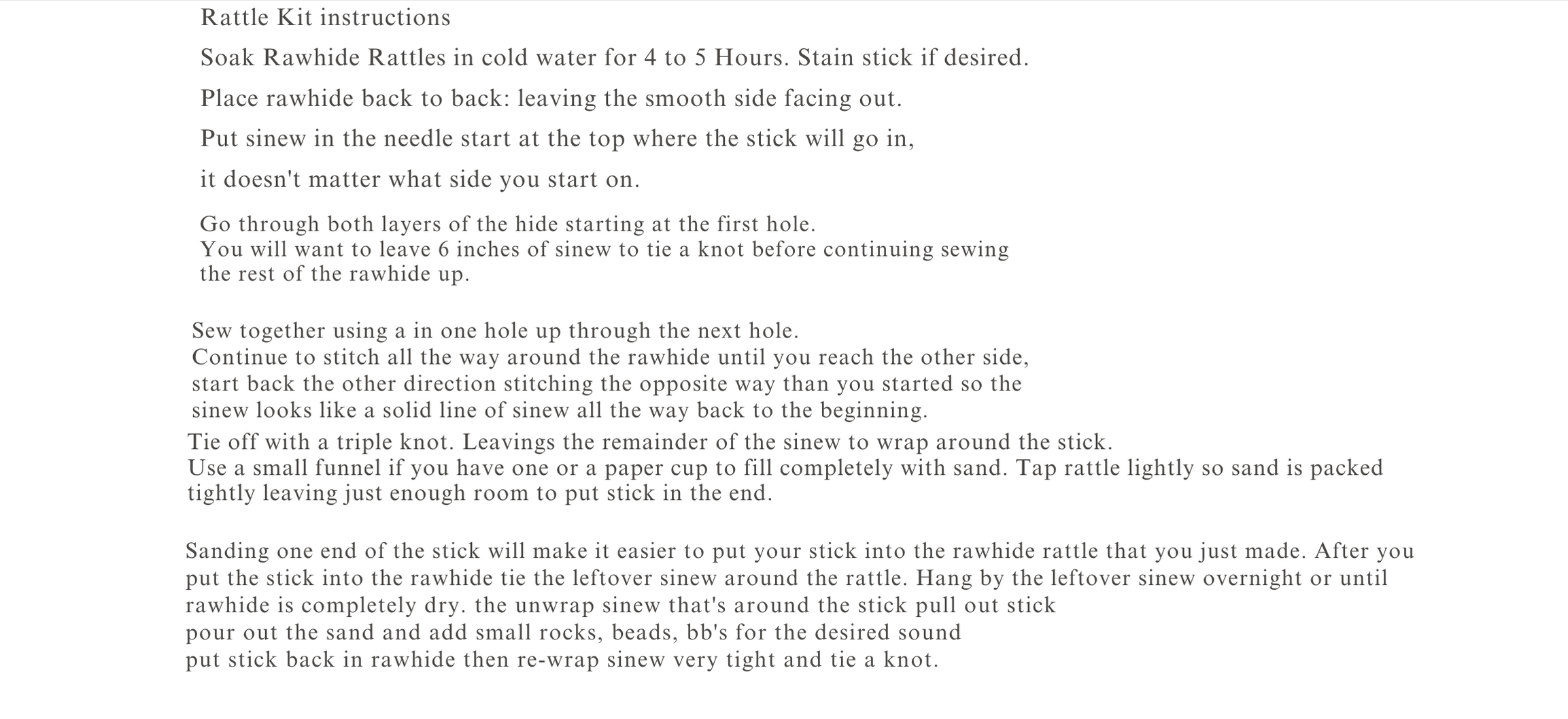 Native Style Buffalo Rattle Kit — Horizons Flute Store